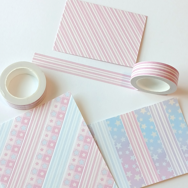 15mm Candy Stripe Washi Tape - Pink – Cotton Candy Arts LLC