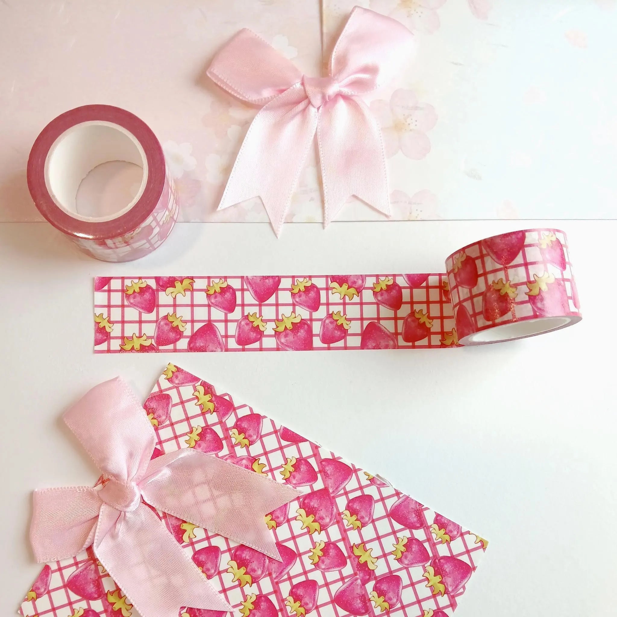 Strawberry Grid Washi Tape | 30mm x 10m – Cotton Candy Arts LLC